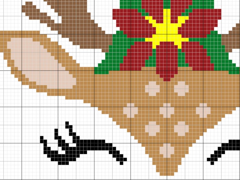 Christmas Reindeer Face Graph and Pattern C2C & Tapestry - Etsy UK