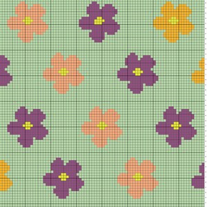 Colorful Flowers Graph and Pattern C2C & Tapestry Crochet - C2C Flower ...