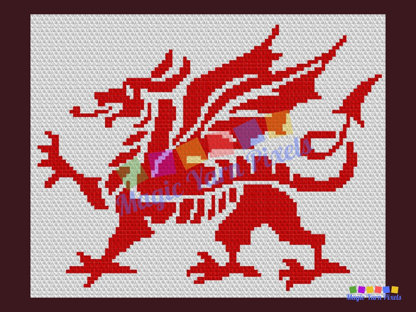 Welsh Dragon Graph Written Pattern for C2C & Tapestry - Etsy