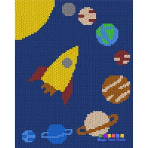 Solar System Planets Graph & Pattern C2C Tapestry Crochet - Space ...