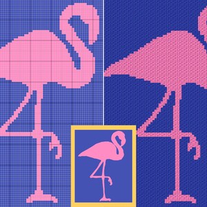 Pink Flamingo Outline Graph and Pattern C2C & Tapestry Crochet ...