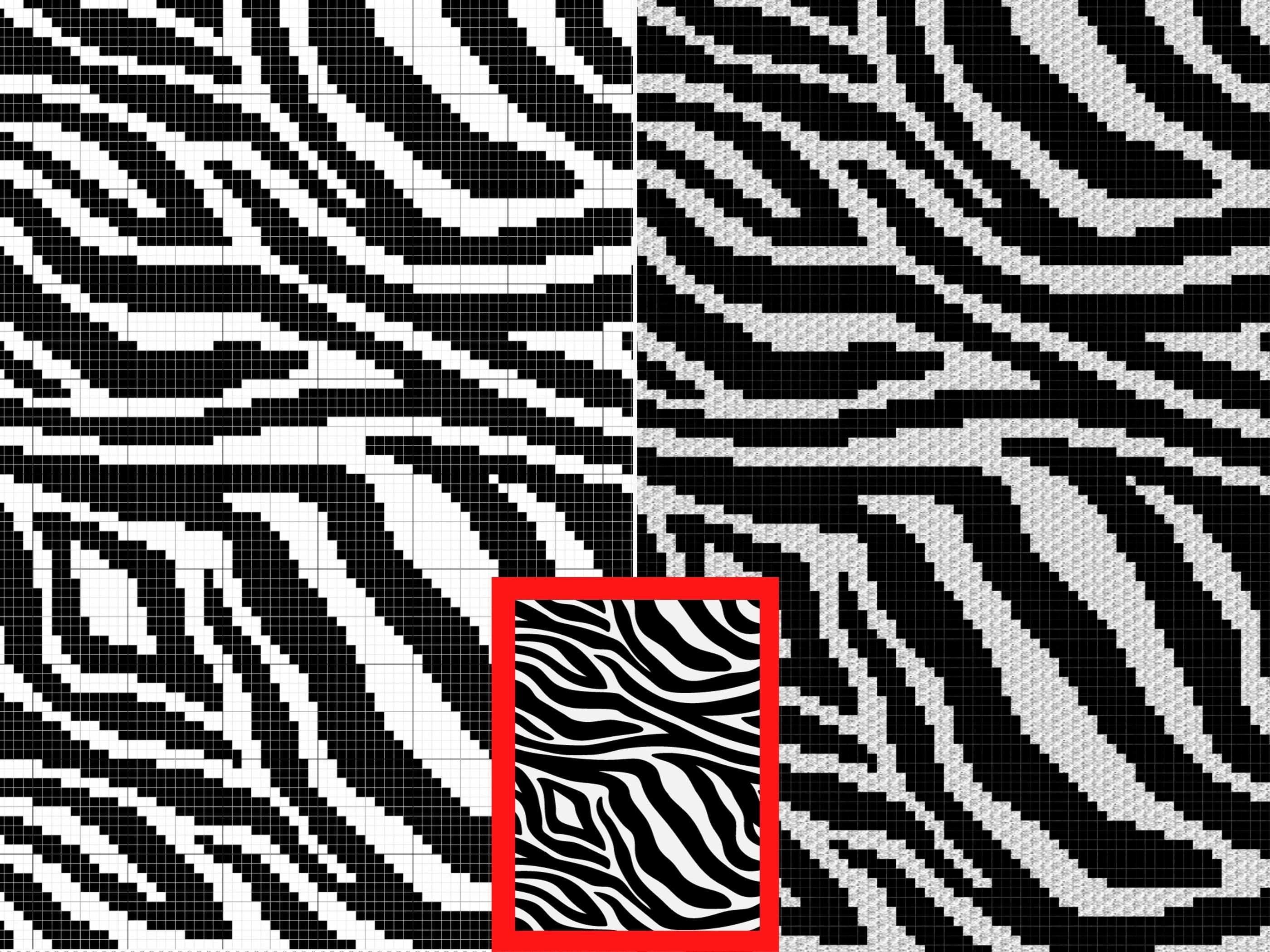 Zebra Print Graph Written Pattern for C2C & Tapestry Crochet - Etsy