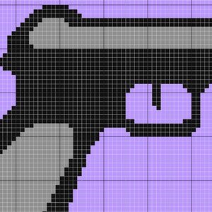 Pistol Graph and Pattern C2C & Tapestry Crochet - C2C Crochet Patterns ...