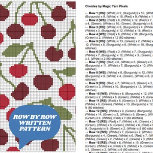 Crochet Cherry Blanket Pattern | C2C & Tapestry (PDF Pattern) - Etsy