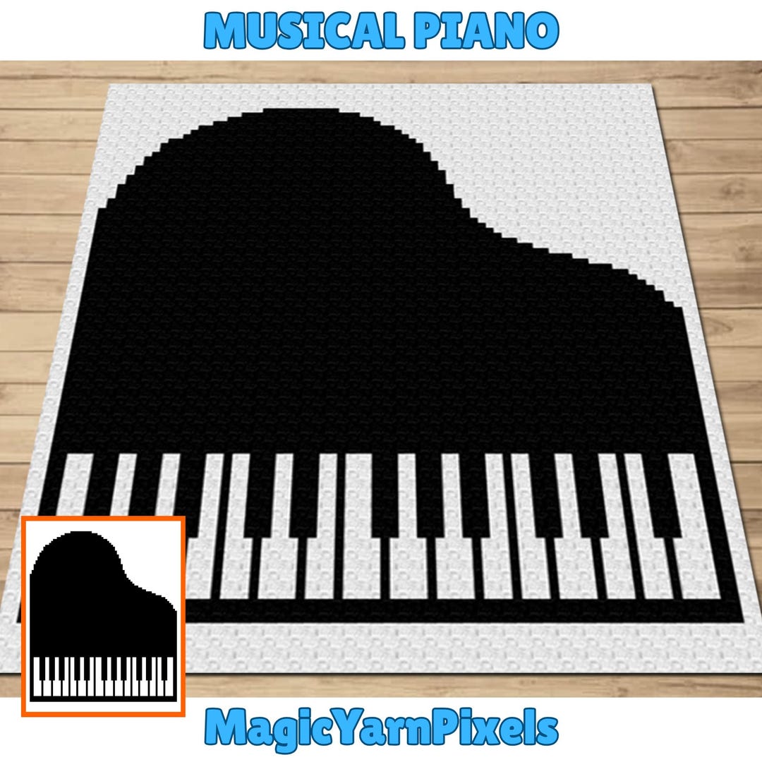 Piano Blanket Crochet Pattern – C2C Graph, Music Teacher Gift (PDF) - Etsy