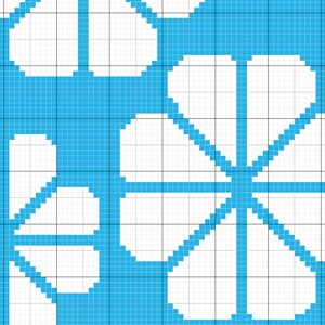 Abstract Daisy Print Graph and Pattern C2C & Tapestry Crochet - Flower ...