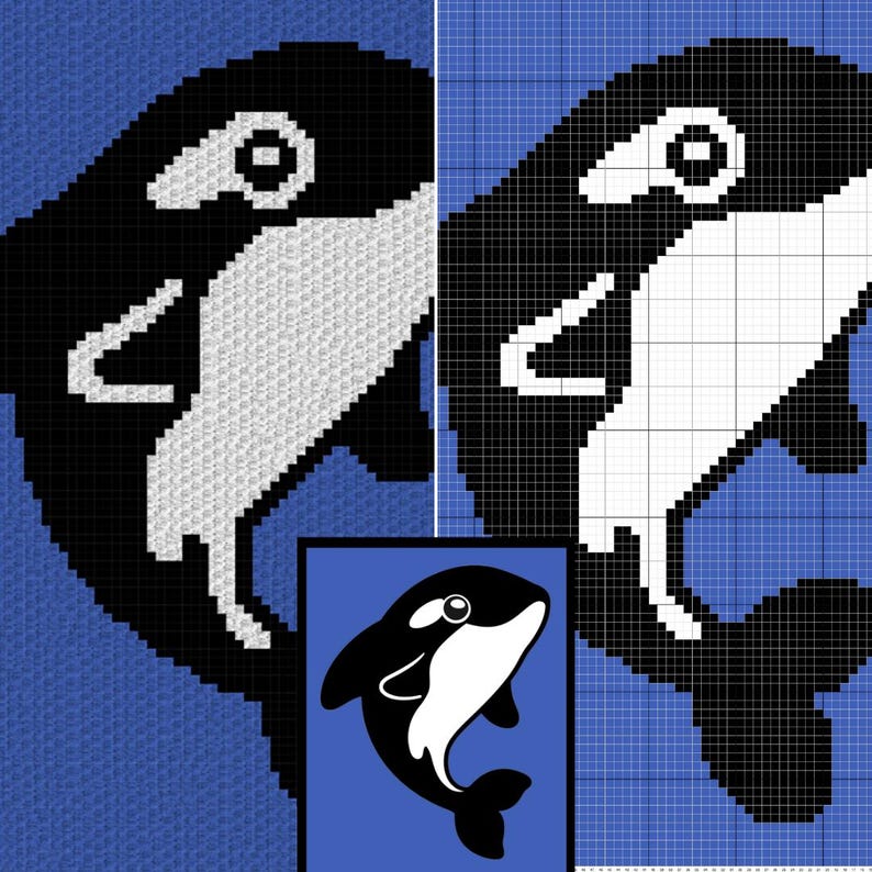 Whale Crochet Pattern - Ocean Nursery Graphgan C2C Blanket (PDF Pattern ...