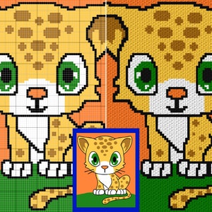 Cute Baby Leopard Graph and Pattern C2C & Tapestry Crochet - Baby ...