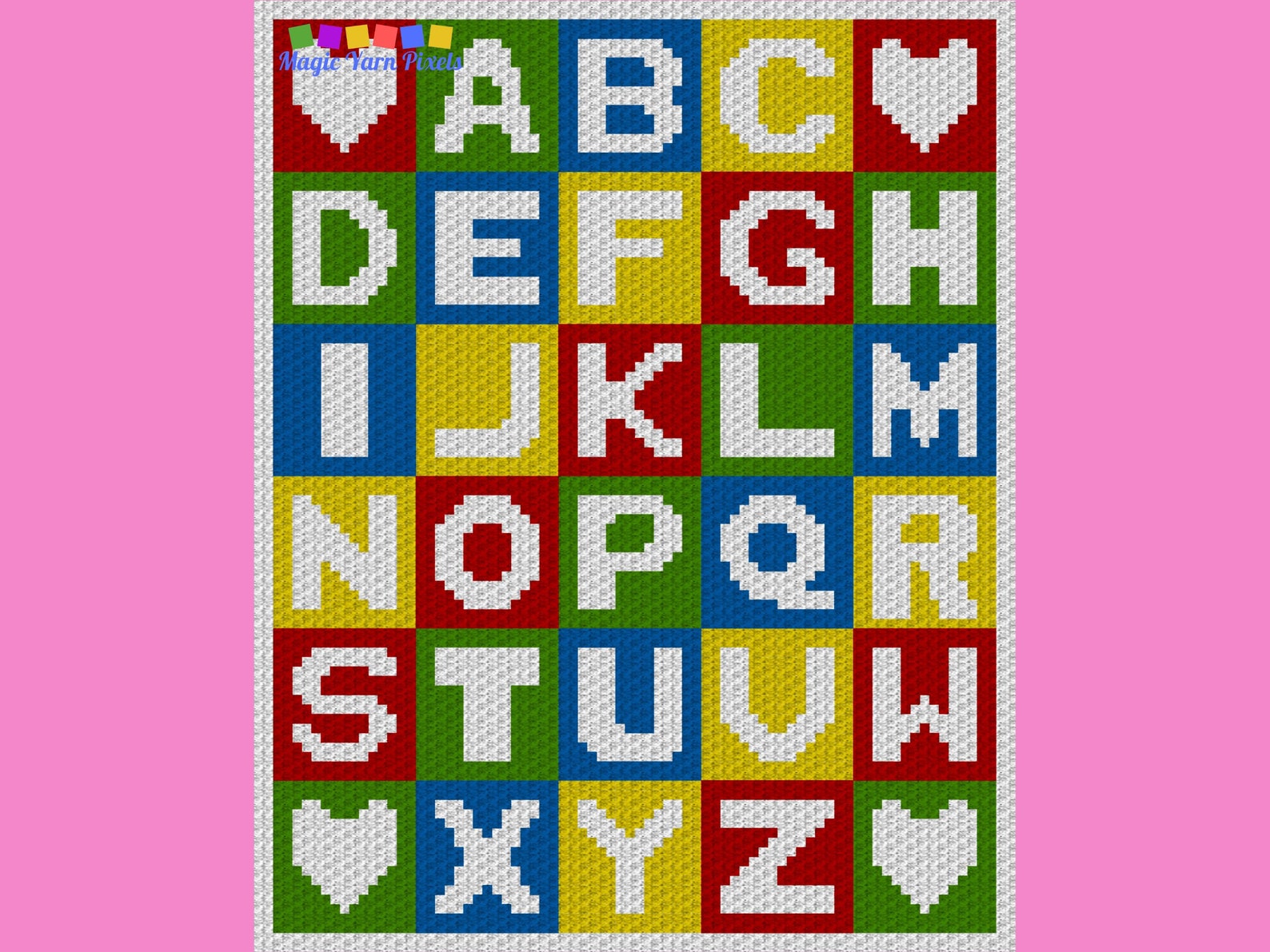 Alphabet Blocks Crochet Pattern - C2C Graph, Tapestry (PDF Download) - Etsy