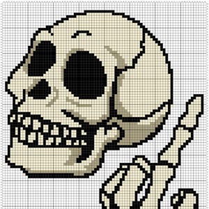 Creepy Skull Middle Finger Pattern and Graph C2C & Tapestry Crochet ...