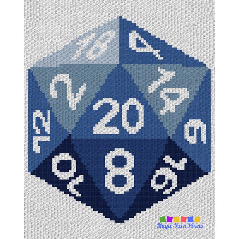 D&D Dice Afghan Crochet Pattern – D20 Graph, C2C Tapestry (PDF) - Etsy