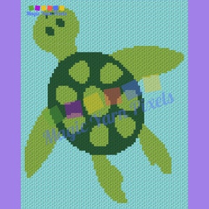 Sea Turtle Graph and Pattern C2C & Tapestry Crochet - Turtle C2C ...