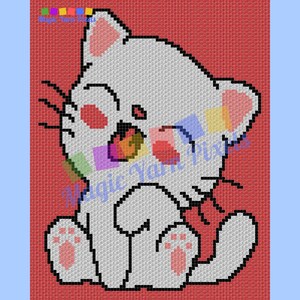 Smiling Baby Cat Kitten Graph & Pattern C2C and Tapestry Crochet Cat ...