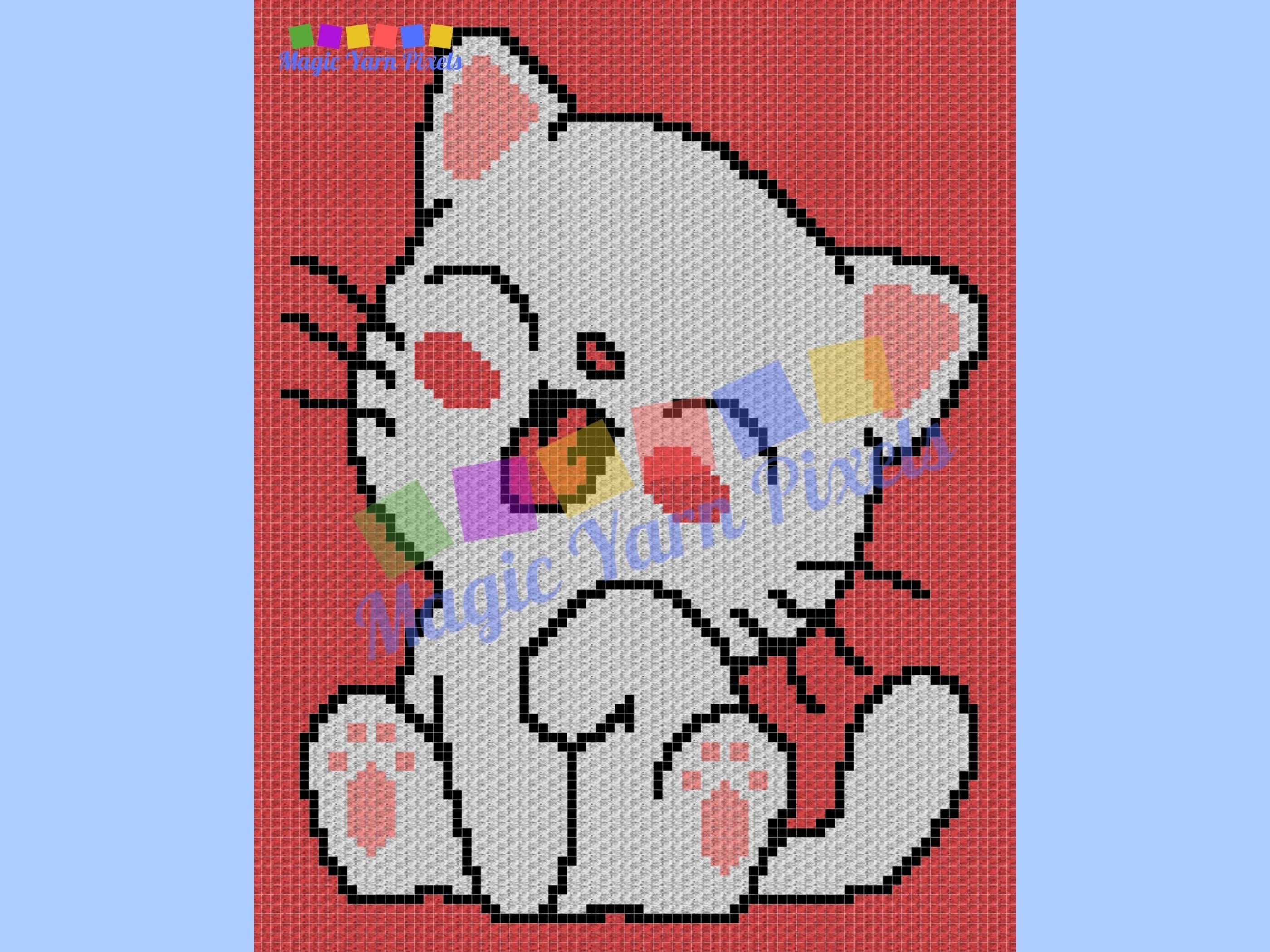 Baby Kitten Crochet Blanket Pattern - Smiling Cat Graphgan (PDF Pattern ...
