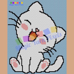 Cute Baby Cat Graph + Written Pattern for C2C & Tapestry Crochet ...