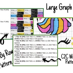 Rainbow Unicorn Boy Graph and Pattern C2C & Tapestry Crochet - C2C ...