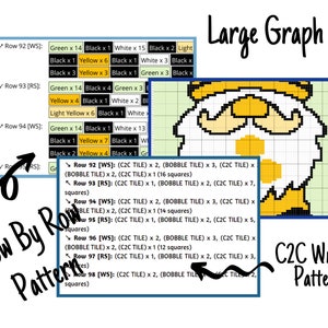 Bee Gnome Graph and Pattern C2C & Tapestry Crochet - Gnome C2C Graphgan ...