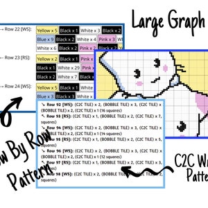 Two Kawaii Cats Graph + Written Pattern for C2C & Tapestry Crochet ...