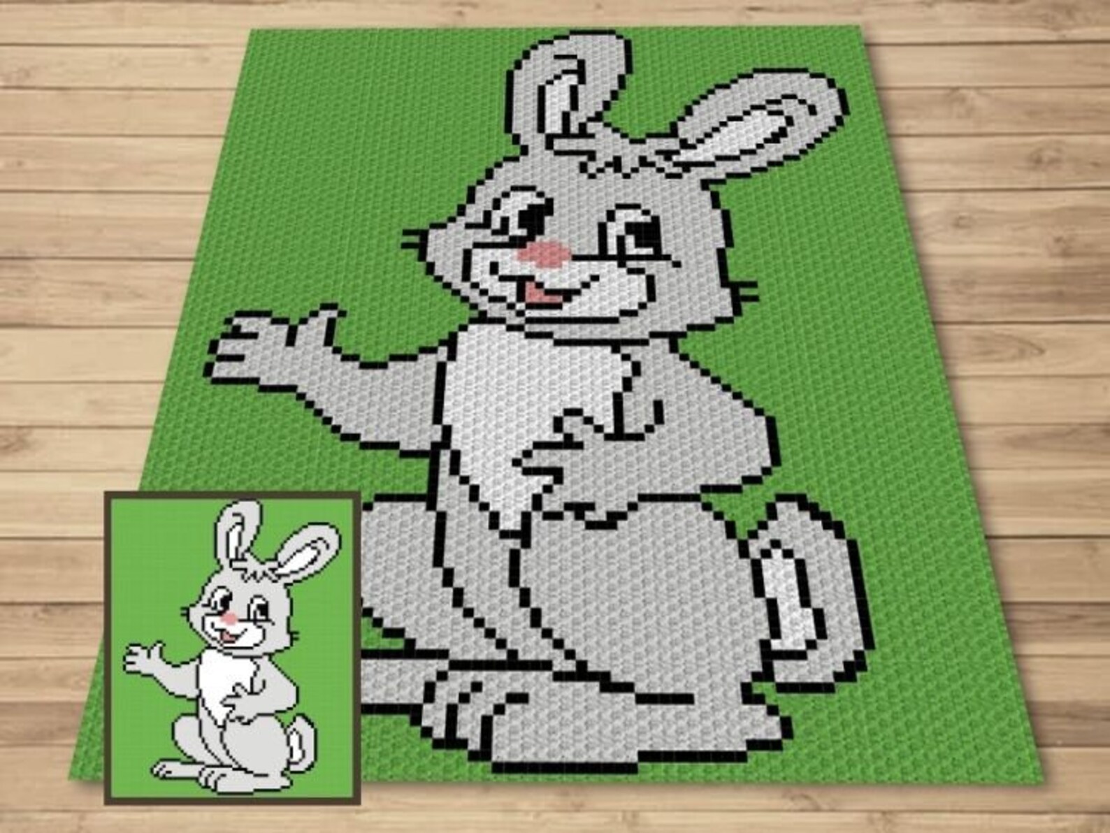 Happy Bunny Graph Written Pattern for C2C & Tapestry Crochet - Etsy UK
