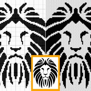 Lion Head Outline Graph and Pattern C2C and Tapestry Crochet - Wild ...