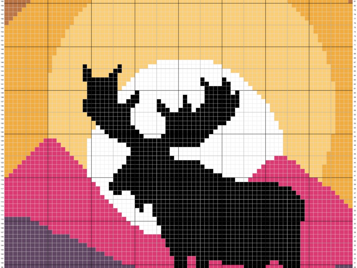 Moose Sunset Crochet Blanket Pattern – C2C Tapestry Graph (PDF Pattern ...