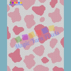 Strawberry Cow Print Graph and Pattern C2C & Tapestry Crochet- Animal ...