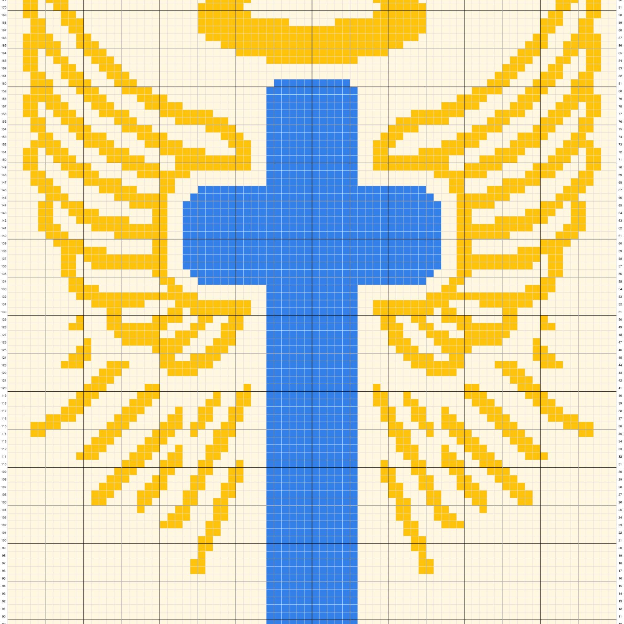 Cross With Wings and Halo Graph + Pattern C2C & Tapestry Crochet | C2C ...