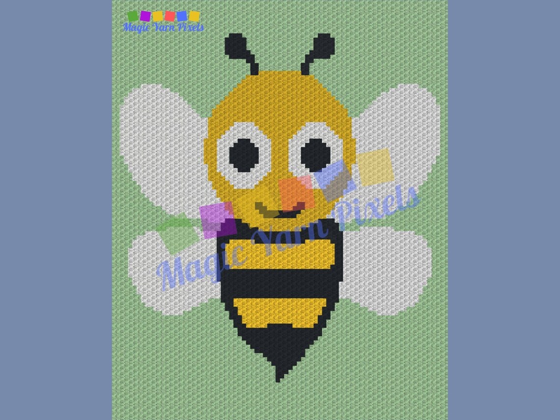 Cute Bumblebee Graph and Pattern C2C & Tapestry Crochet - Etsy