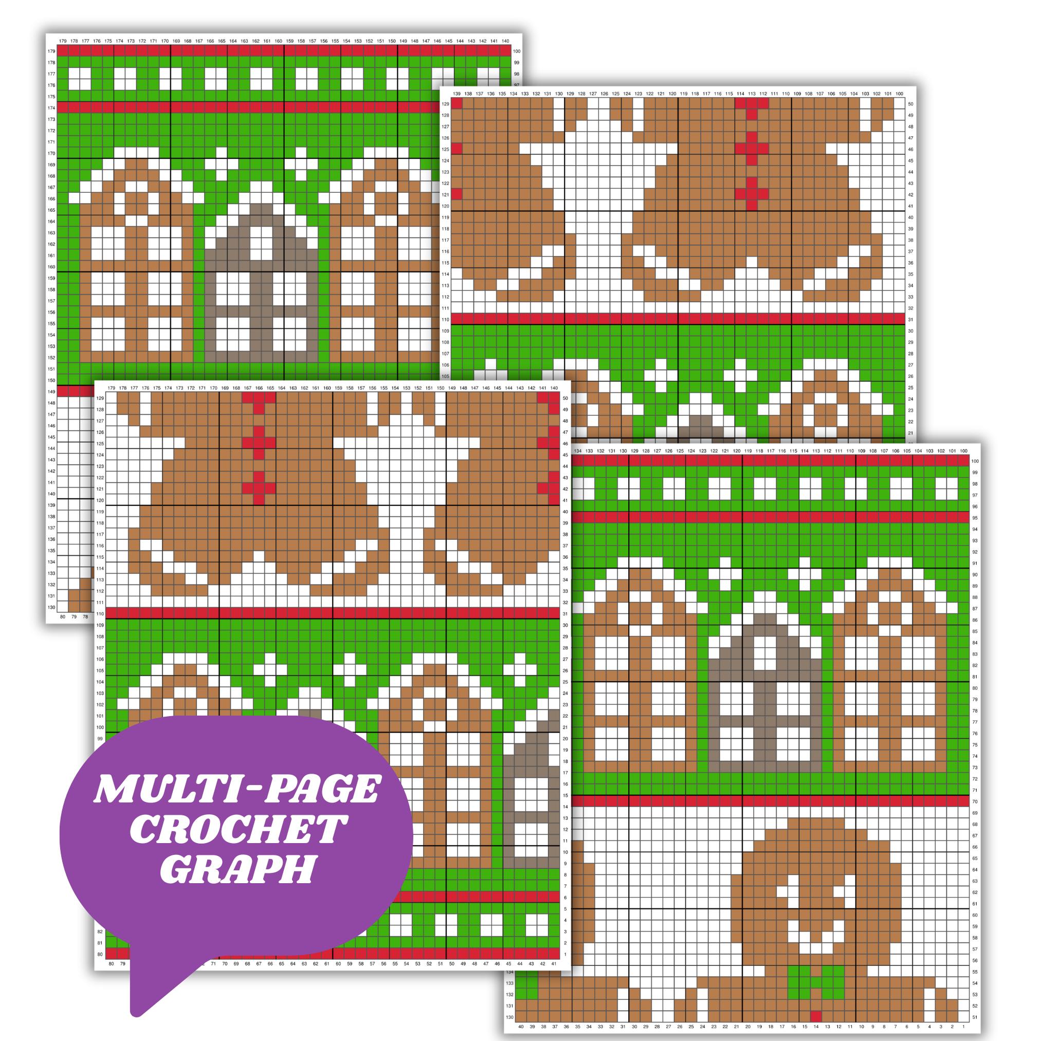 Christmas Gingerbread Houses Blanket Crochet Graph Pattern (PDF) - Etsy