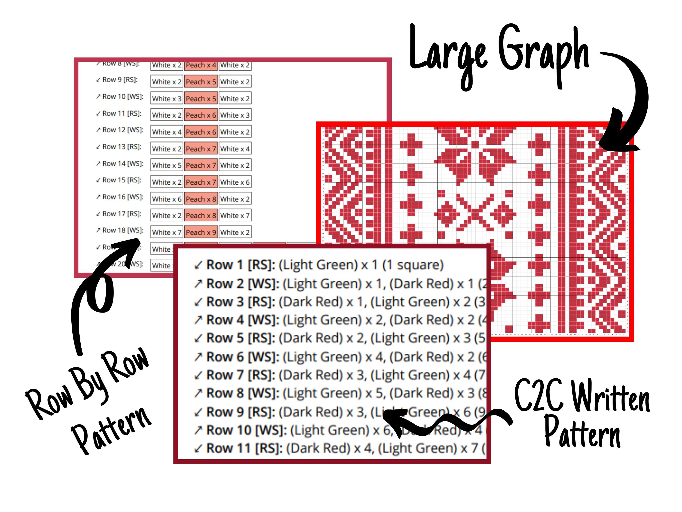 Nordic Winter Pattern Crochet Blanket With Tapestry & C2C Crochet ...