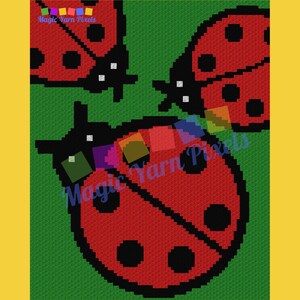 Ladybug Print Graph and Pattern C2C & Tapestry Crochet - Ladybugs Baby ...