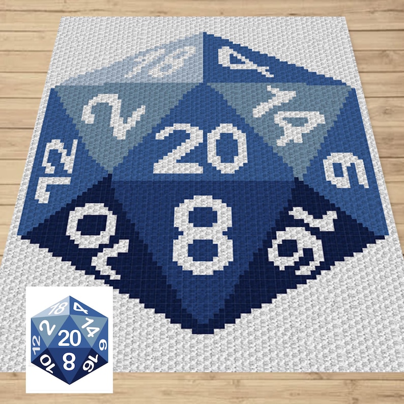 D&D Dice Afghan Crochet Pattern – D20 Graph, C2C Tapestry (PDF) - Etsy