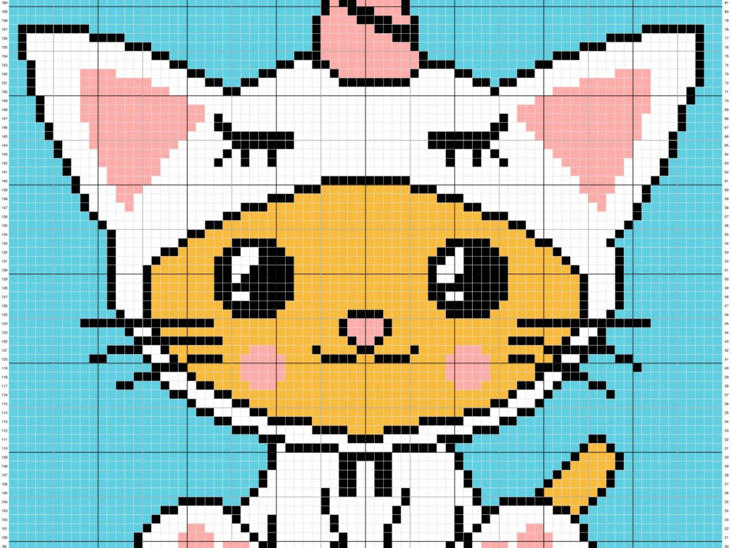 Kawaii Caticorn Unicat Graph + Written Pattern for C2C & Tapestry ...