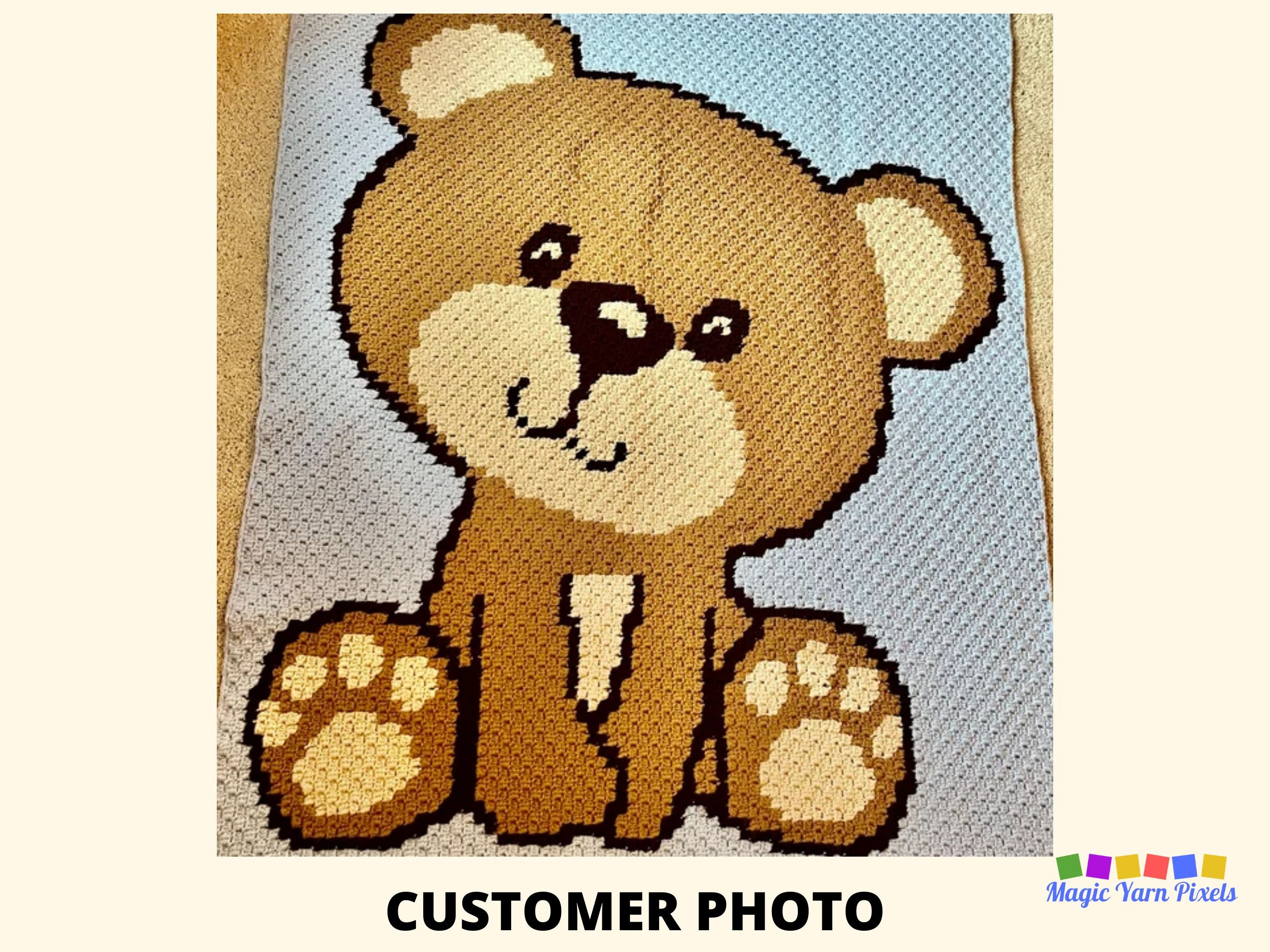 Cute Teddy Bear Graph Written Pattern for C2C & Tapestry - Etsy