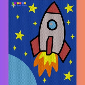Space Rocket Graph & Pattern C2C Tapestry Crochet - Space Rocket ...