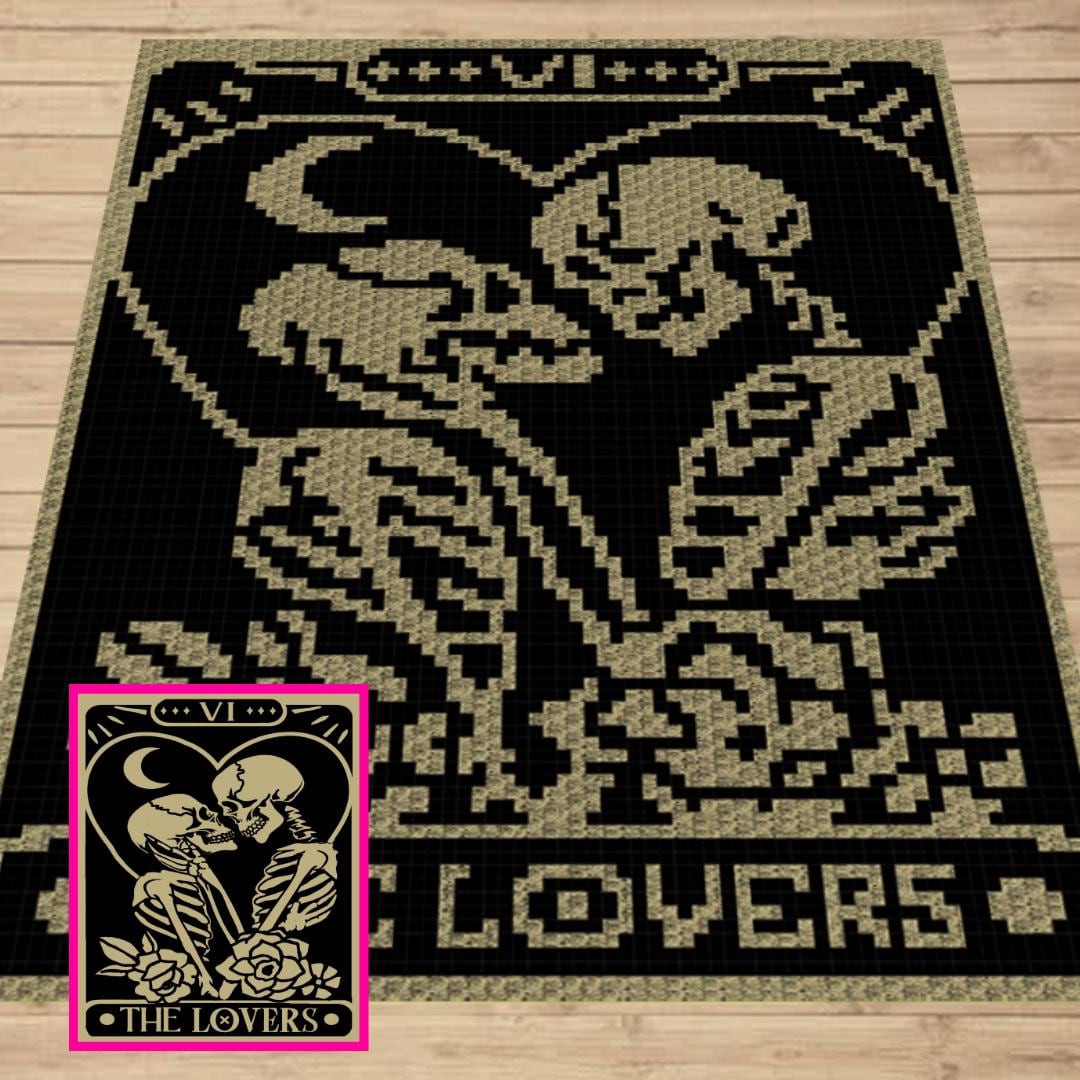 The Lovers Tarot Crochet Blanket Pattern Chart & Written Pattern for ...