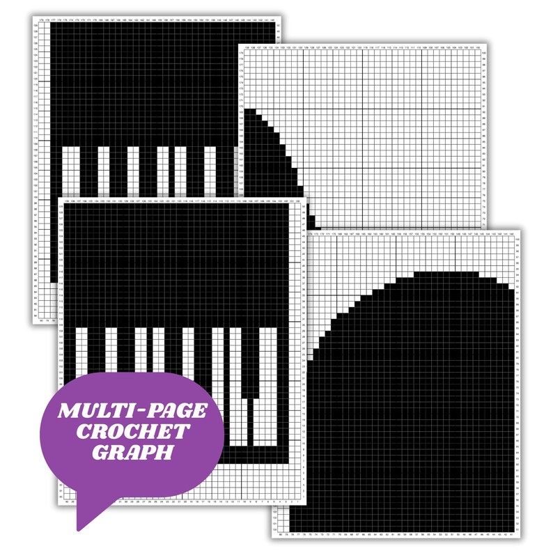 Piano Blanket Crochet Pattern – C2C Graph, Music Teacher Gift (PDF) - Etsy