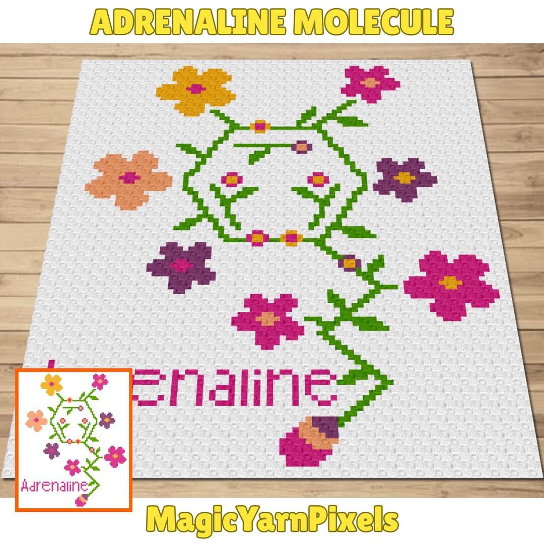 Adrenaline Molecule Crochet Pattern - Floral Hormone Graph (PDF Pattern ...