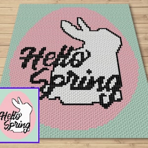 Hello Spring Easter Bunny Graph & Pattern C2C Tapestry Crochet-bunny ...