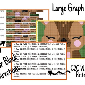 Cute Baby Bear Graph & Pattern C2C and Tapestry Crochet - Bear Blanket ...