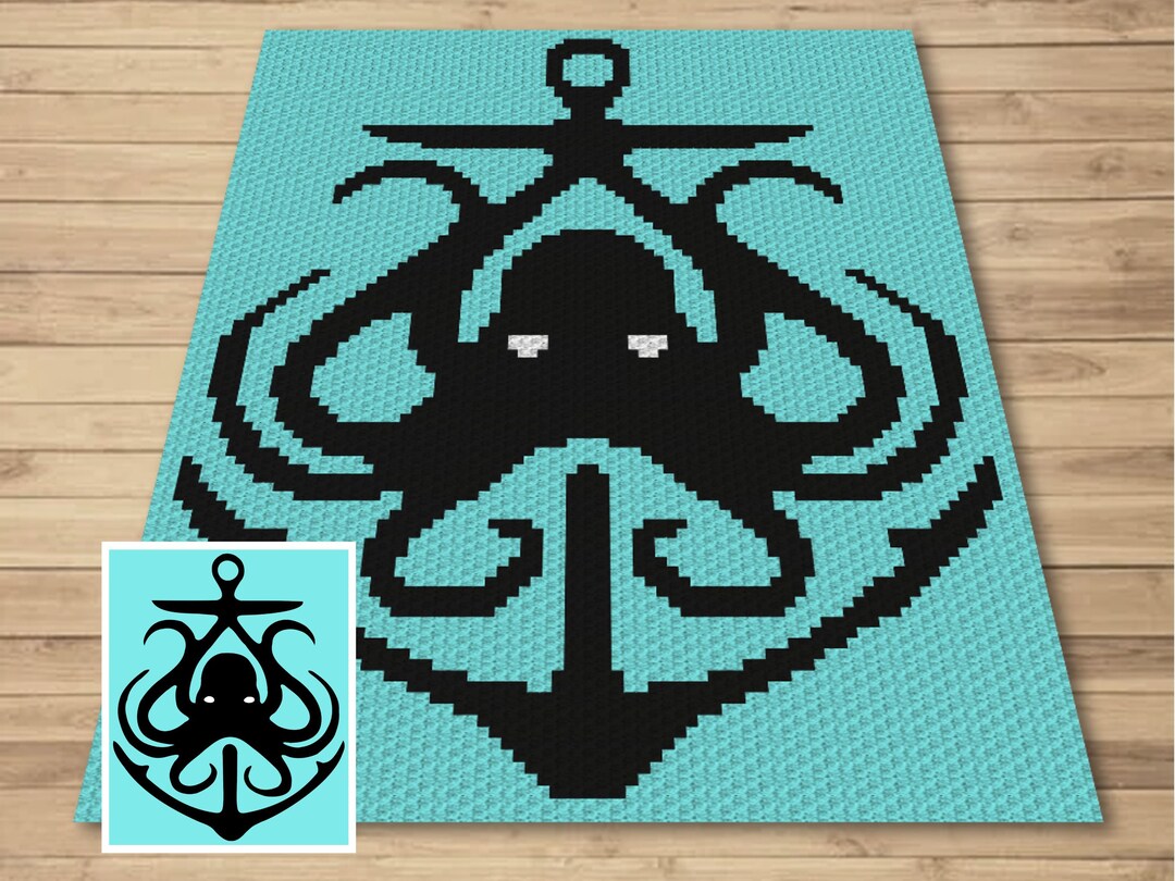 Octopus Anchor Silhouette Graph & Pattern C2C and Tapestry Crochet ...