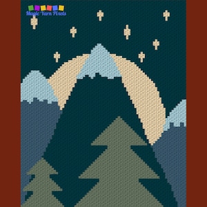 Night Forest Landscape Graph and Pattern C2C & Tapestry Crochet - Boho ...