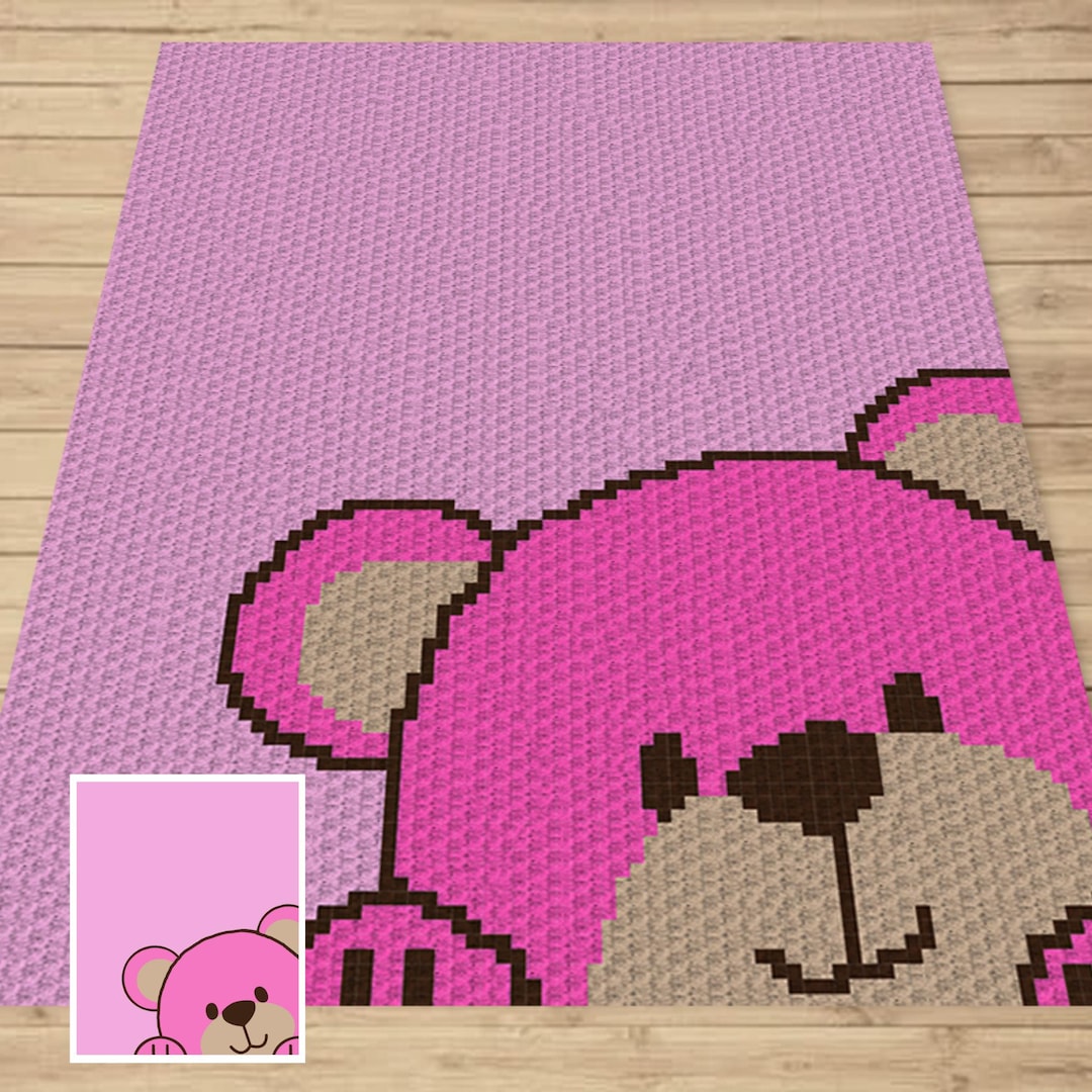 Peek-a-boo Teddy Bear Graph + Written Pattern for C2C & Tapestry ...