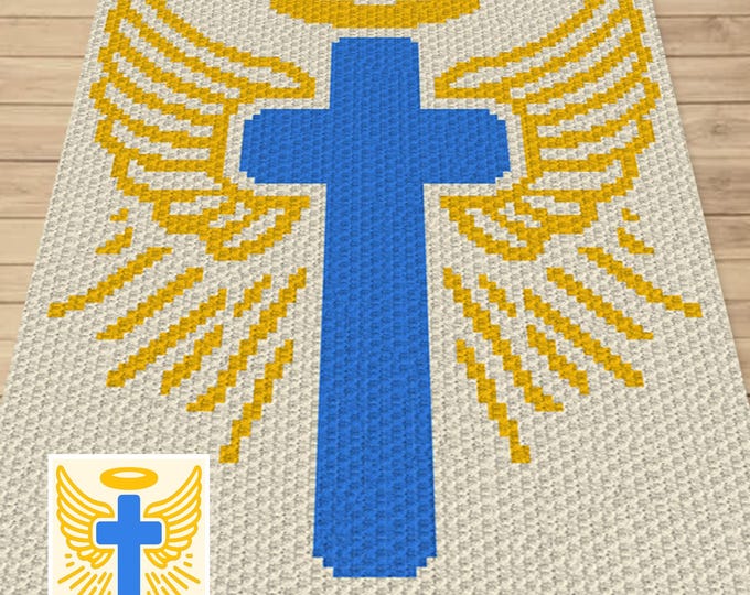 Cross With Wings and Halo Graph + Pattern C2C & Tapestry Crochet | C2C ...
