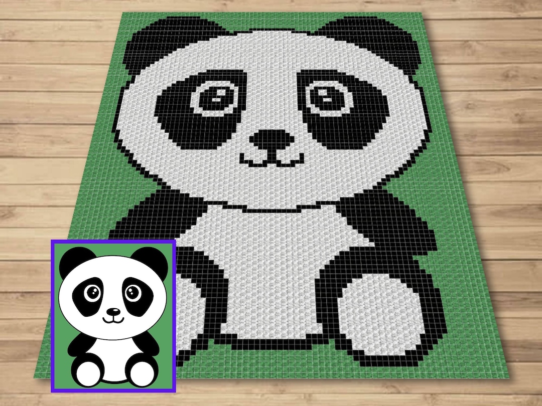 Boy Baby Panda Graph & Pattern C2C and Tapestry Crochet Panda Bear ...