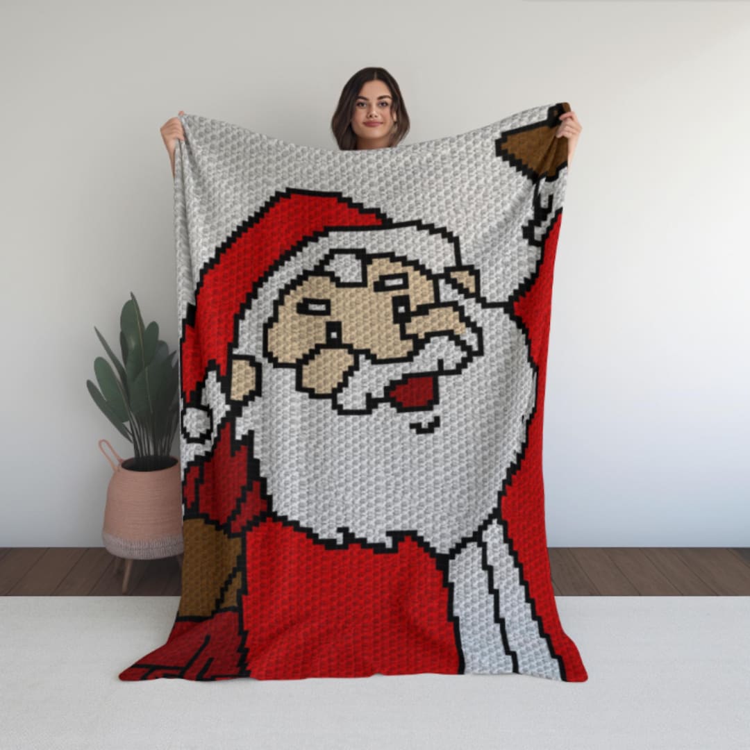Christmas Santa Portrait Graph + Pattern Tapestry & C2C Crochet ...