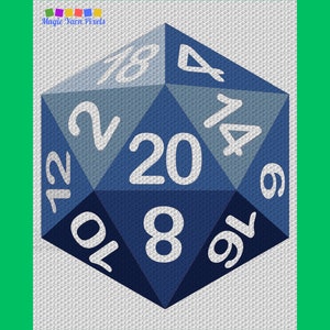D&D D20 Dice Graph + Pattern C2C and Tapestry Crochet - 20 Sided Die ...