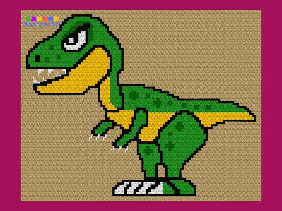 T-rex Dinosaur Baby Graph and Pattern C2C & Tapestry Crochet - Etsy