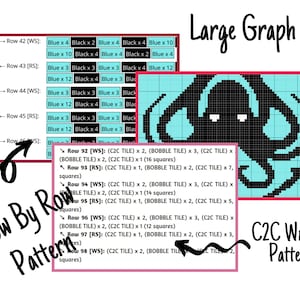 Octopus Anchor Silhouette Graph & Pattern C2C and Tapestry Crochet ...