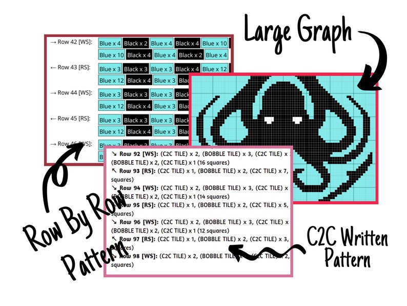 Octopus Anchor Silhouette Graph & Pattern C2C and Tapestry Crochet ...